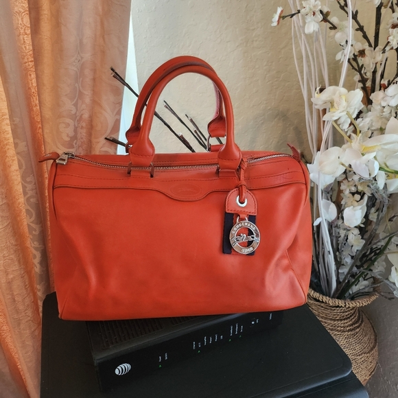 Longchamp | Bags | Longchamp Orange Satchel Bag Au Sultan Paprika ...